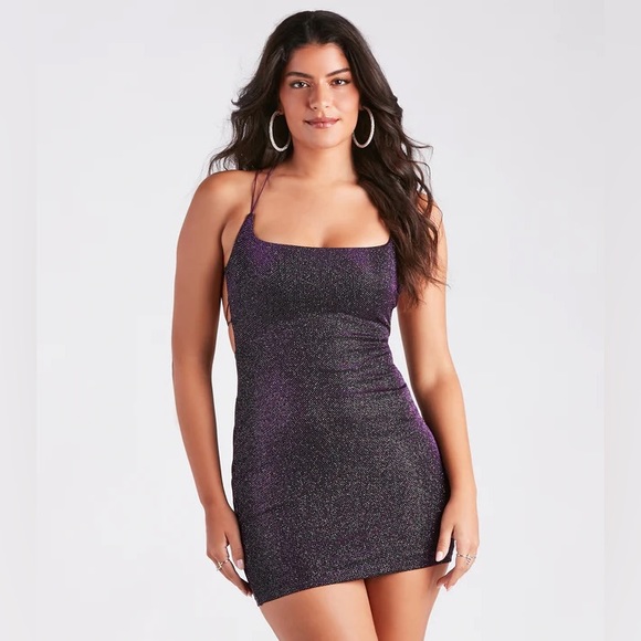 Windsor | Dresses | Windsor Wow Factor Glitter Strappy Mini Dress Size ...